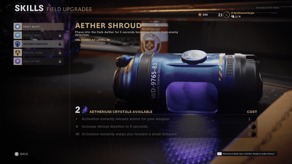 Black Ops Cold War: Zombies Field Upgrades Guide