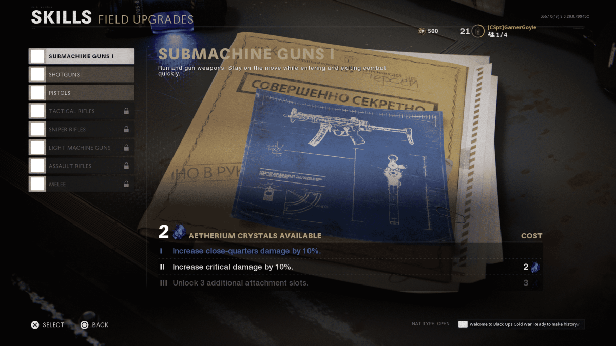 Black Ops Cold War: Zombies Weapon Class Skills Guide