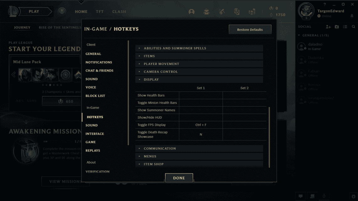 League of Legends: How to Show Ping