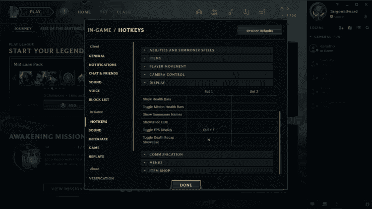 League of Legends: How to Show Ping