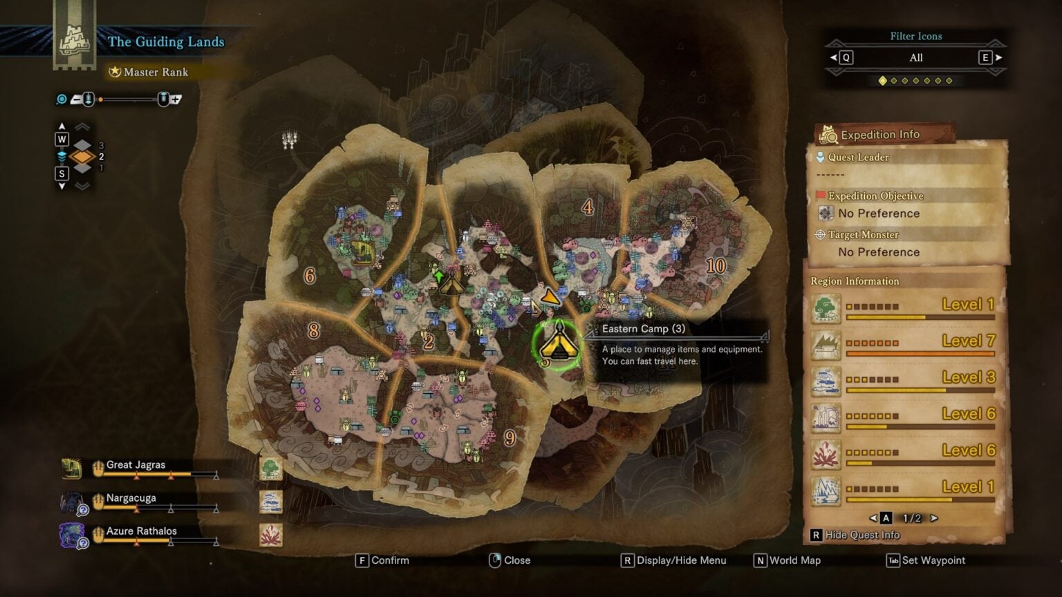 Monster Hunter World: Iceborne - Guiding Lands Camp Locations