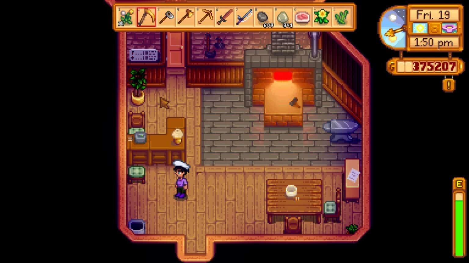 Where is the Blacksmith in Stardew Valley