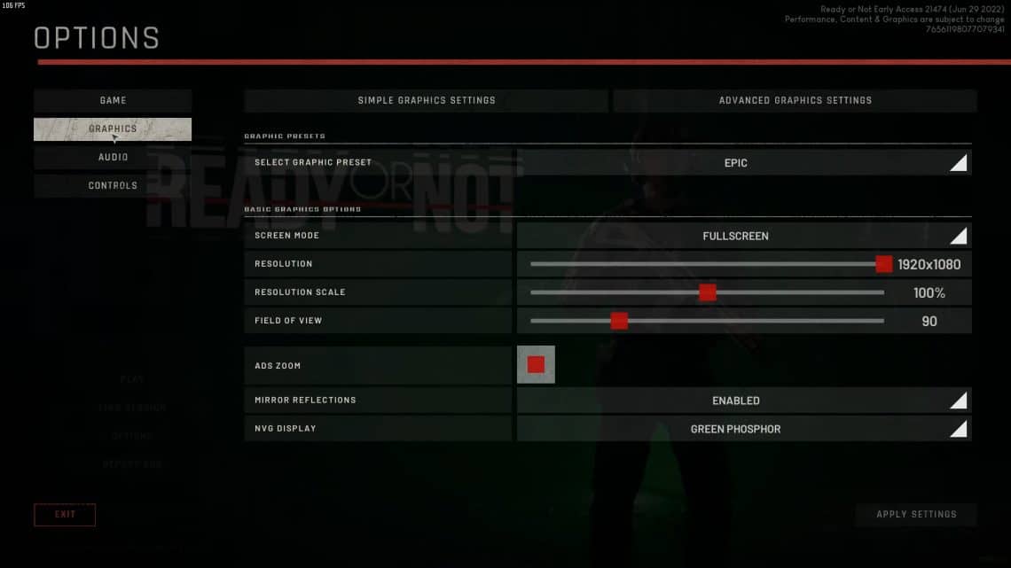 Best Settings for Ready or Not