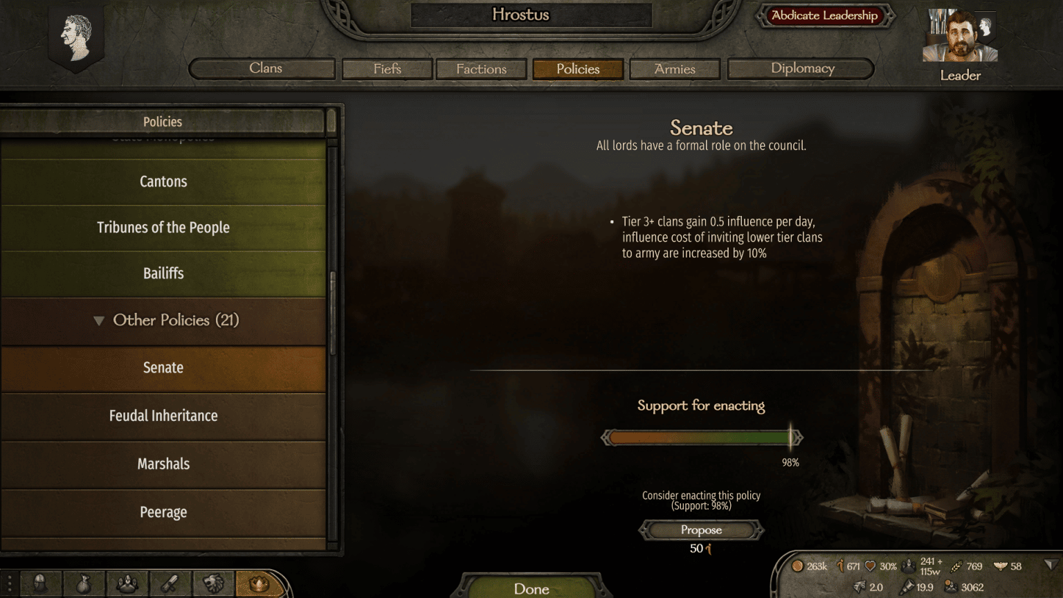 Best Kingdom Policies in Mount & Blade II: Bannerlord