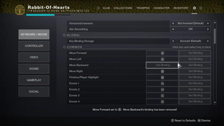 How To Unbind Keys in Destiny 2